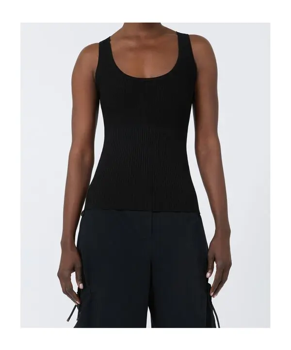Max Mara Ghiro Ribbed Knit Tank Top - Black