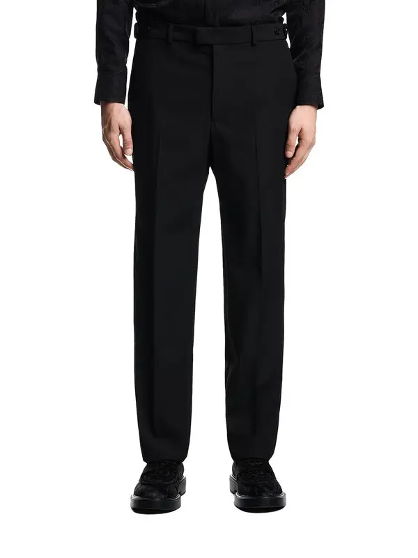 Emporio Armani Tailored Wool Suit Trousers - Black
