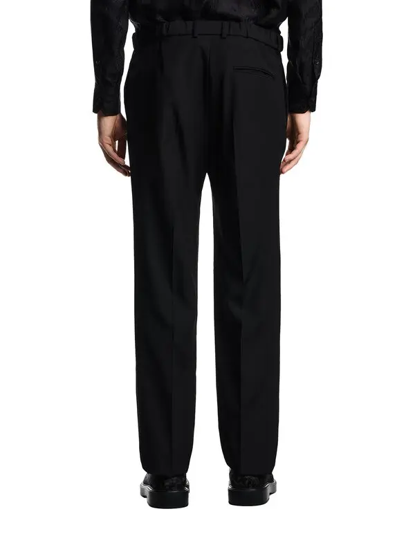 Emporio Armani Tailored Wool Suit Trousers - Black