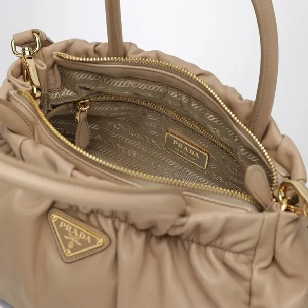 Prada Double Handle Shoulder Bag - Sand-colored