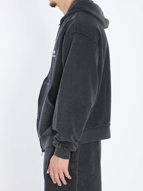 Balenciaga Logo Embroidered Zip-up Jacket