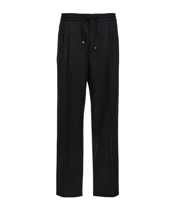 Brunello Cucinelli Elasticated Drawstring Waist Trousers - Black