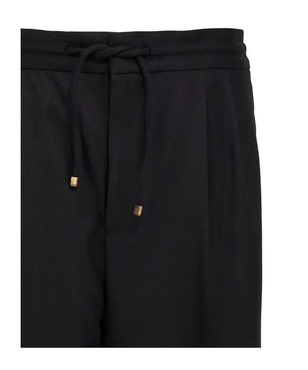 Brunello Cucinelli Elasticated Drawstring Waist Trousers - Black