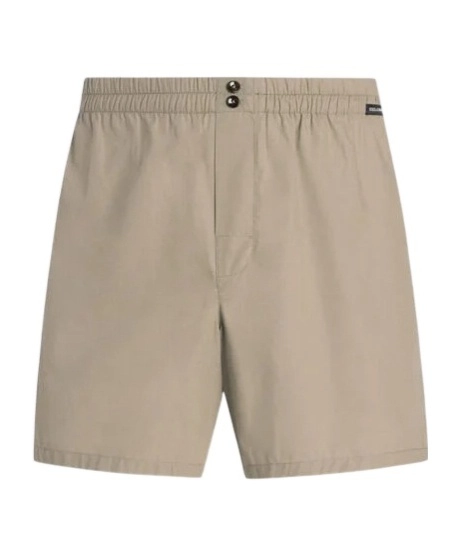 Dolce & Gabbana Cotton Poplin Boxer Shorts - Beige