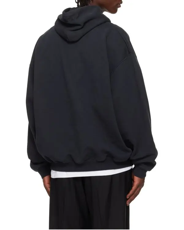 Vetements Graphic Printed Drawstring Hoodie - Black