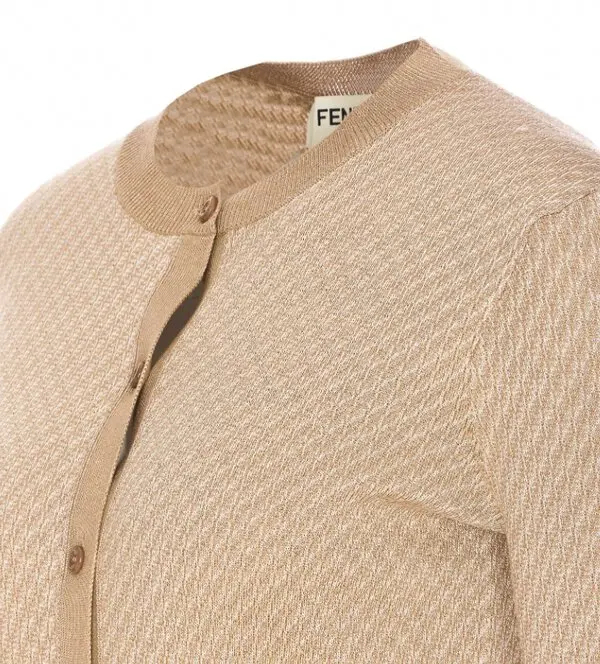 Fendi Crewneck Buttoned Knitted Cardigan