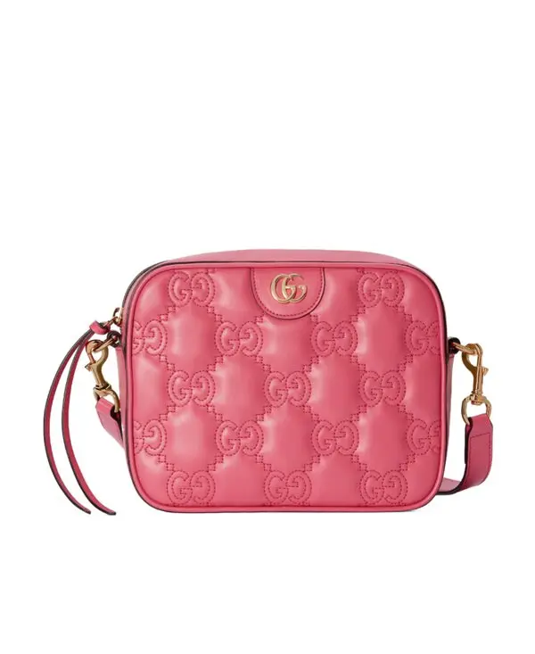 Gucci Gg Matelassé Zip-up Crossbody Bag - Pink