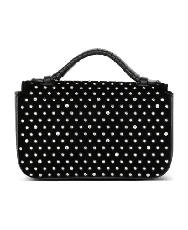 Balmain B-buzz Mini Velvet Crystal Embellished Bag