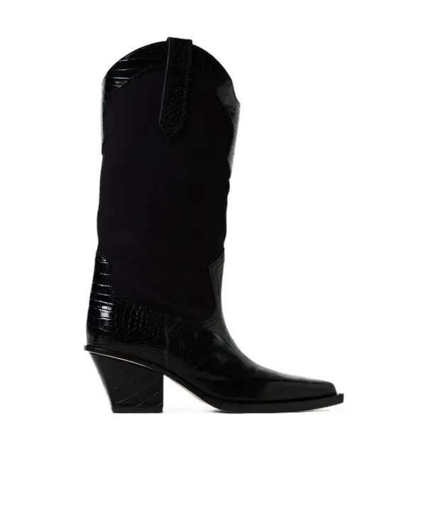 Paris Texas Rosario 60mm Paneled Boots - Black
