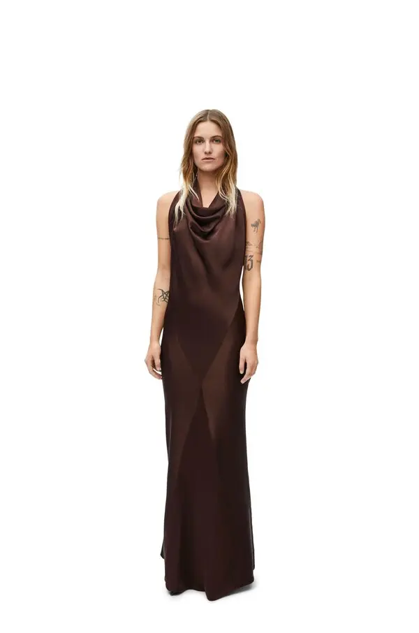Loewe Long Halterneck Satin Dress