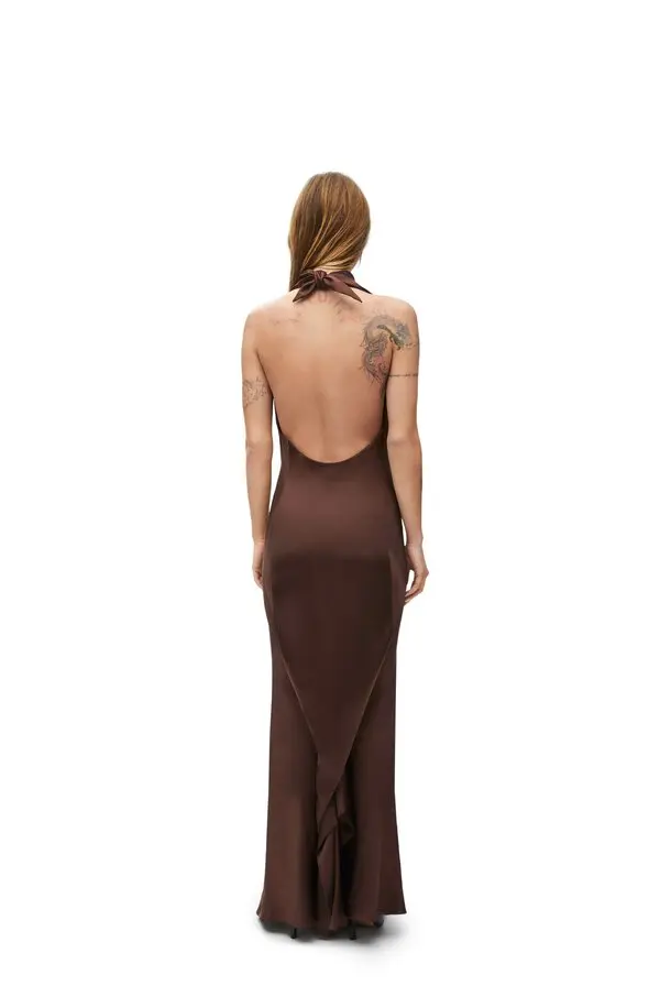 Loewe Long Halterneck Satin Dress