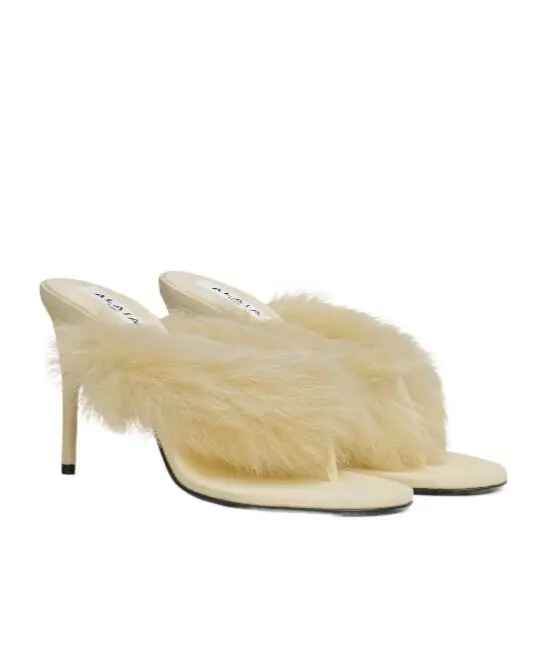 Alaïa Heeled Thong Mules With Lambskin Leather