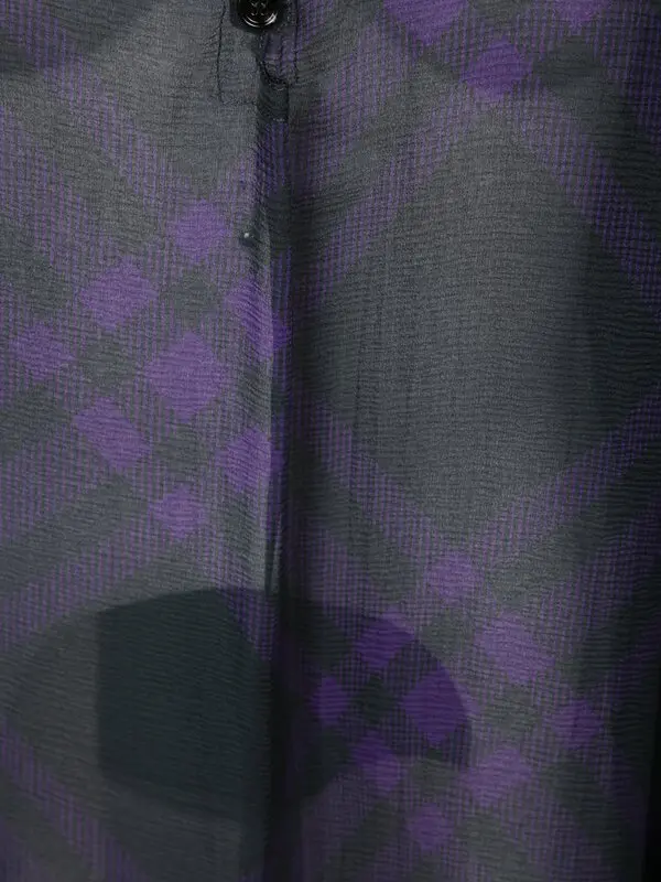 Burberry Check-pattern Scarf Detailed Blouse