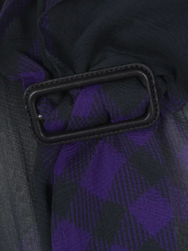 Burberry Check-pattern Scarf Detailed Blouse