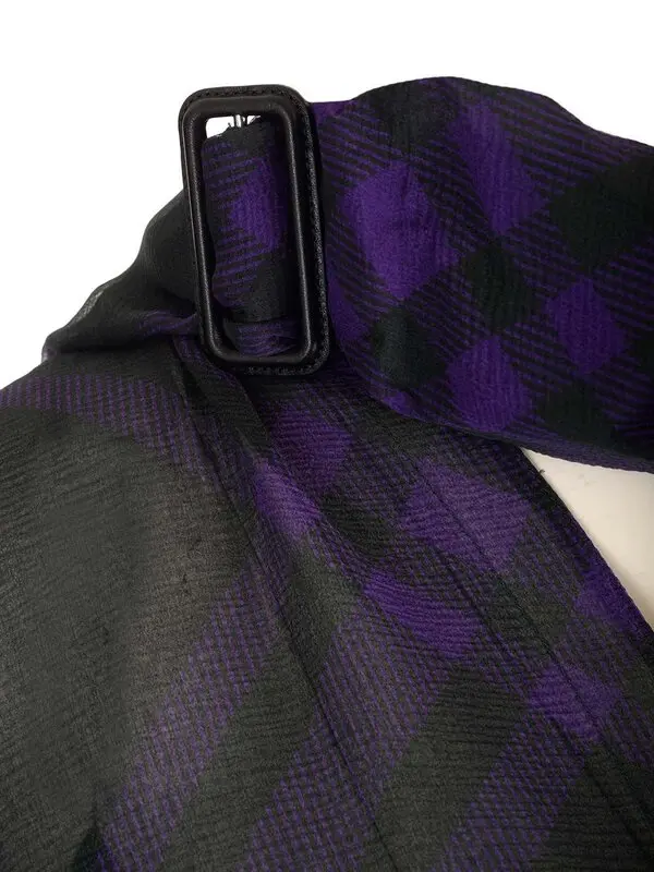 Burberry Check-pattern Scarf Detailed Blouse