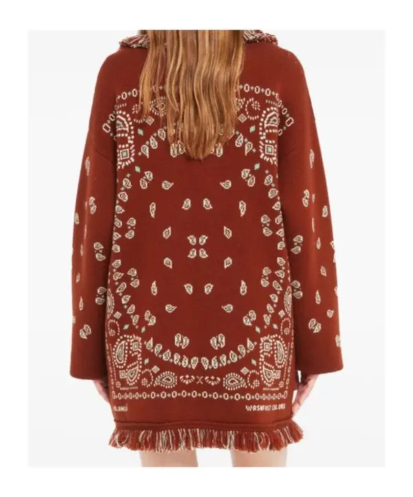 Alanui Fringed Bandana Cardigan - Brown