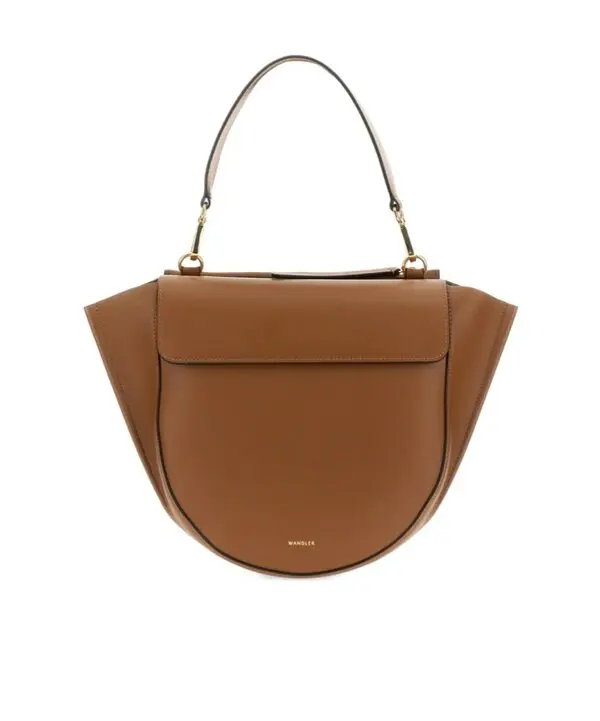 WANDLER Hortensia Medium Tote Bag With Logo Print - Brown