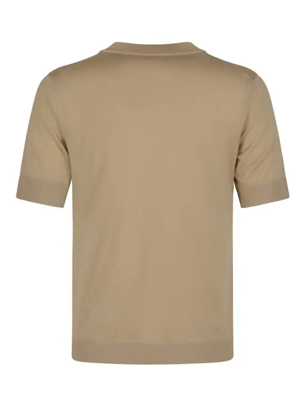 Gucci Logo Intarsia Knit Top - Light Camel