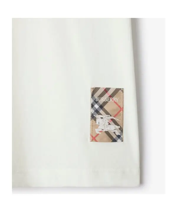 Burberry Check Patch Crewneck T-shirt - Chalk Color