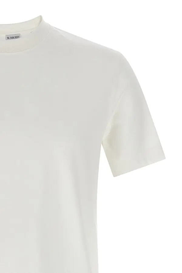 Burberry Check Patch Crewneck T-shirt - Chalk Color
