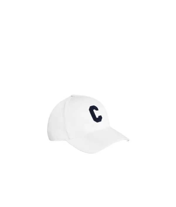 Celine Initial Baseball Cap In Cotton - White