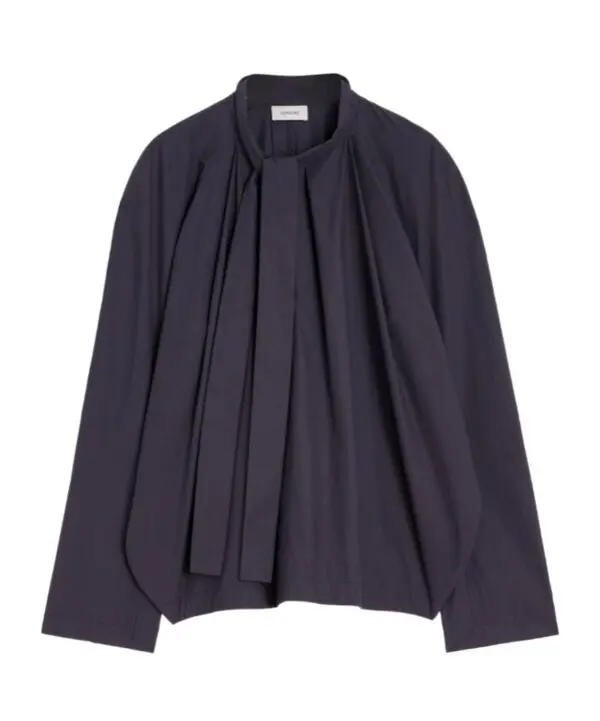 LEMAIRE Ascot Blouse With Rounded Hem - Black