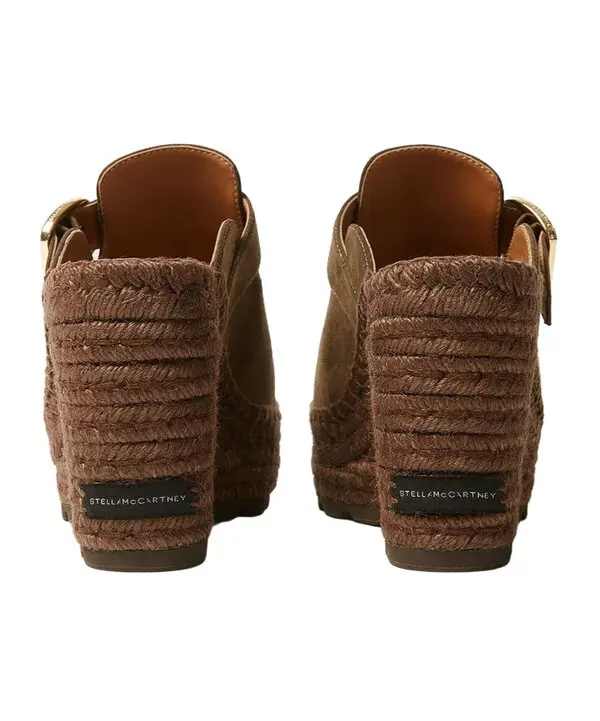 Stella McCartney Gaia Clogs With Jute Wedge - Mocha