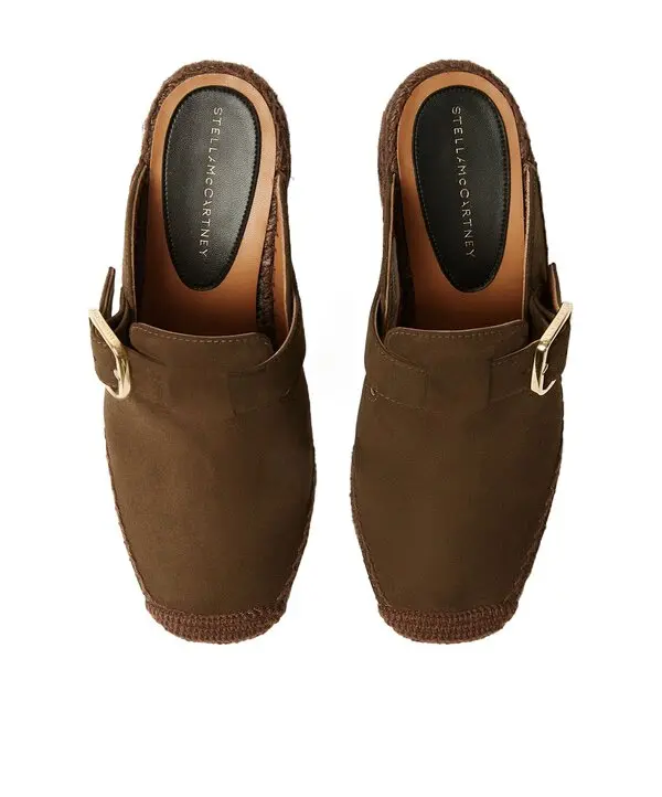 Stella McCartney Gaia Clogs With Jute Wedge - Mocha