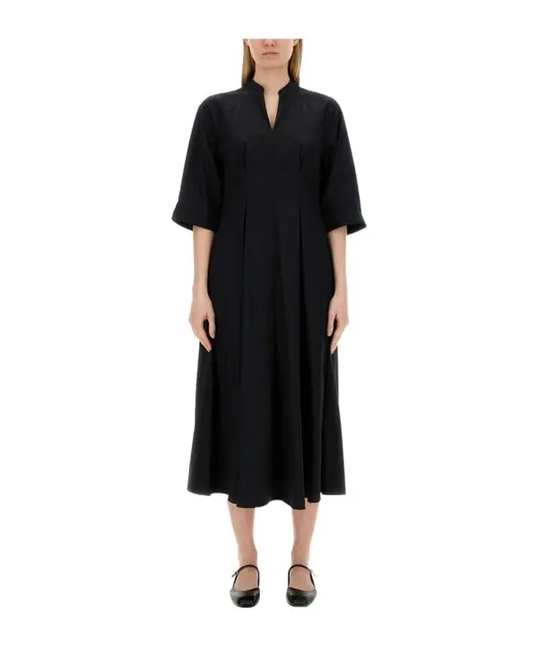 Aspesi Midi Dress With Pleats And Pocket Detail