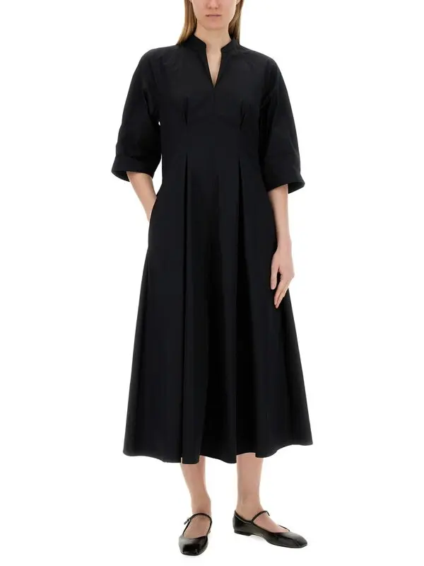 Aspesi Midi Dress With Pleats And Pocket Detail