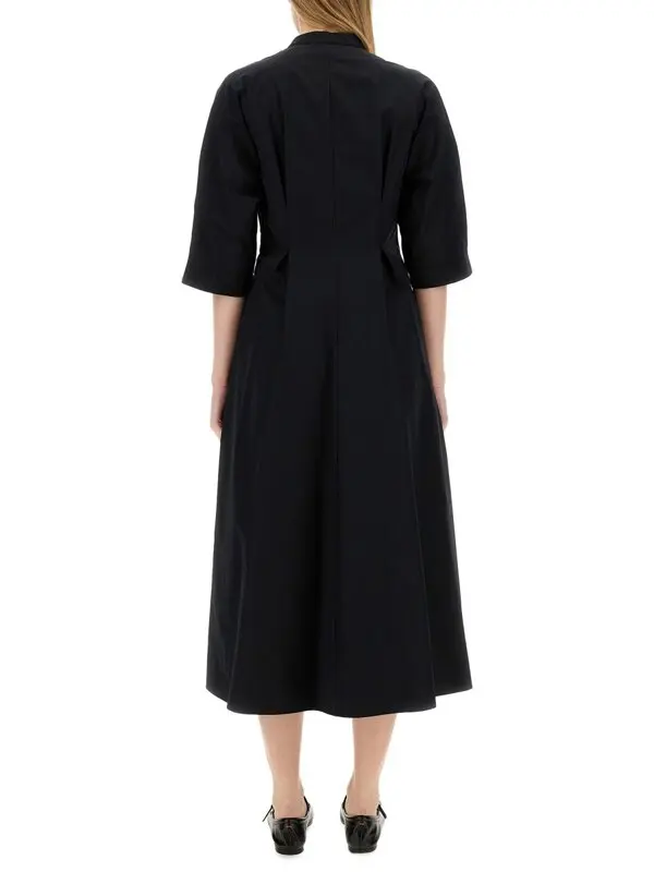 Aspesi Midi Dress With Pleats And Pocket Detail