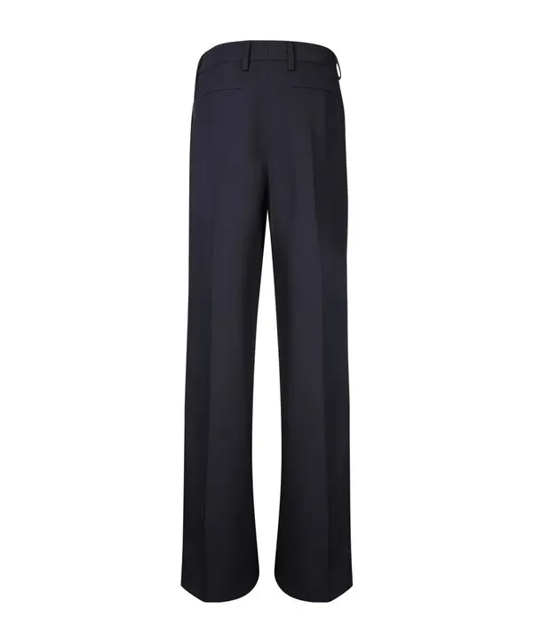 Prada High-waisted Tailored Trousers With Jewel Brooch Detail