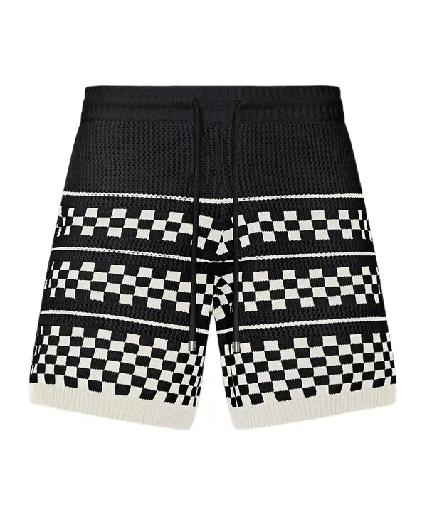 Amiri Checked Mesh Shorts - Black