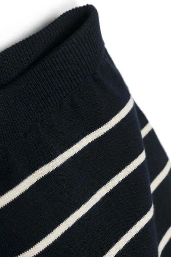 Moncler Striped Knit Logo Hoodie Skirt Set