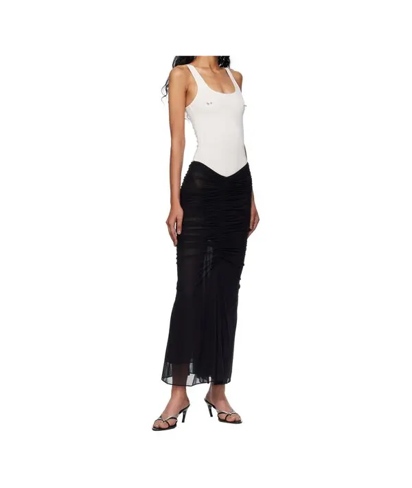 MUGLER Scoop-neck Embellished Bodysuit - Black