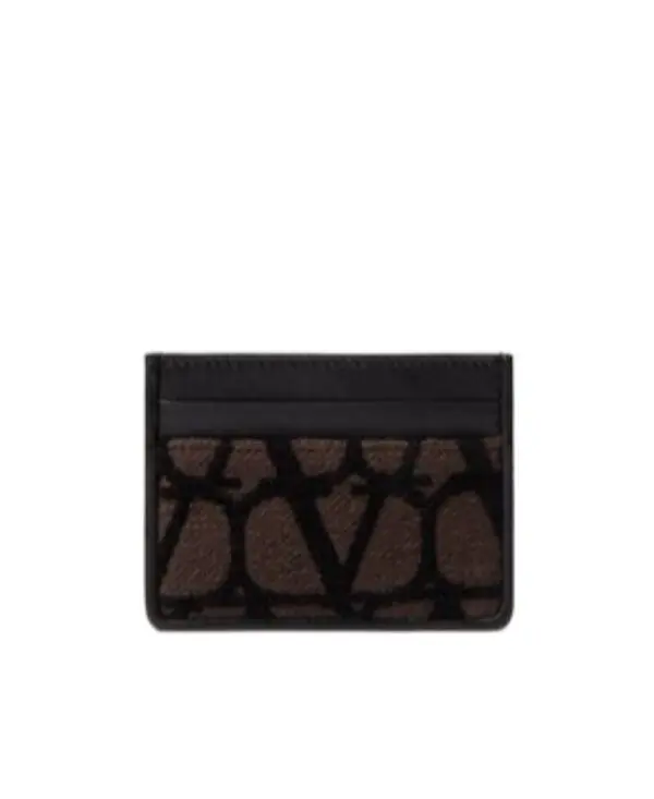 Valentino Garavani Toile Iconographe Card Case - Black