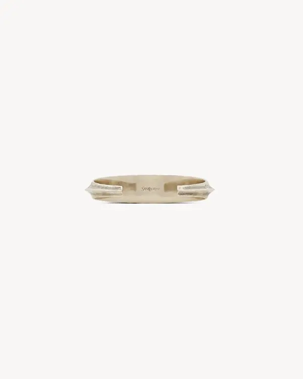 Saint Laurent Ridge Cuff Bracelet - Silver Oxide