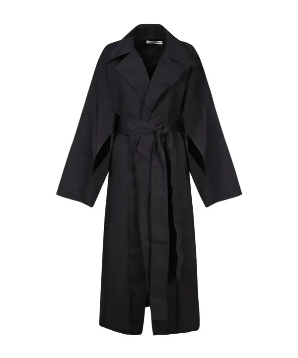 QUIRA Oversized Belted Coat - Black