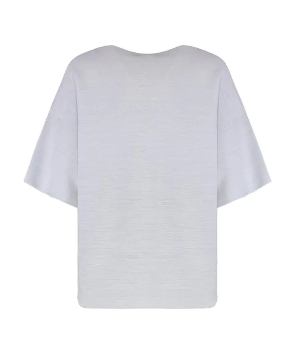 Fabiana Filippi Short Sleeve Boatneck Jumper - Light Gray