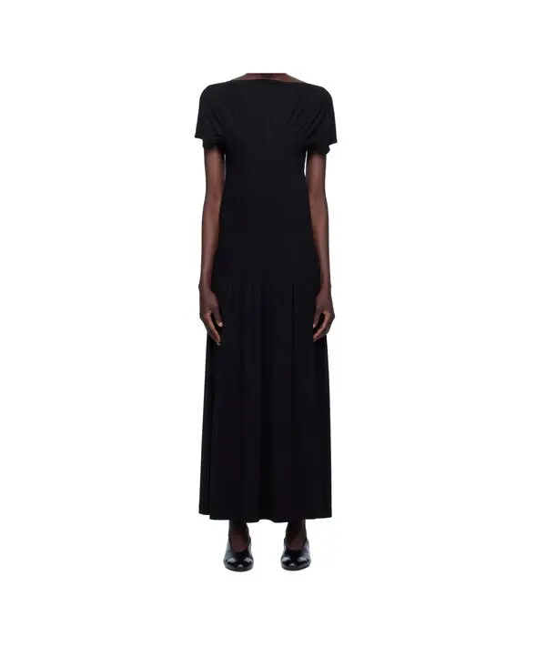 TOTEME Pleated Boat-neck Maxi Dress