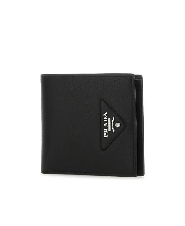 Prada Logo Plaque Bi-fold Wallet