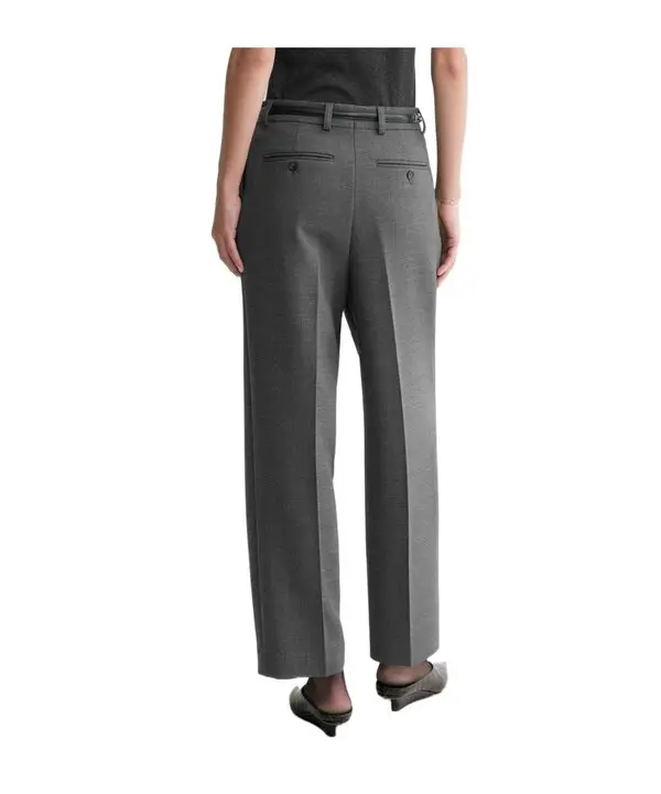 TOTEME High Waisted Tapered-leg Trousers - Mixed Gray