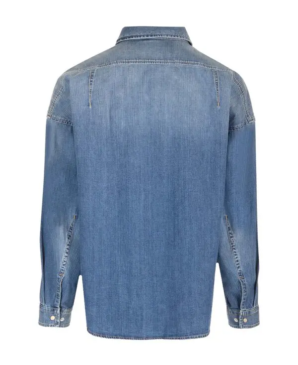 Alexander McQueen Dart-detailed Long Sleeved Denim Shirt