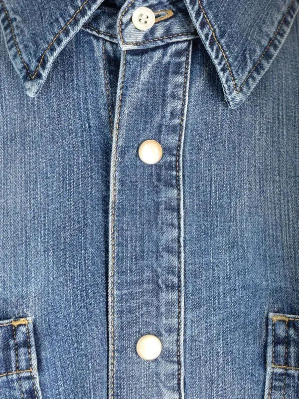 Alexander McQueen Dart-detailed Long Sleeved Denim Shirt