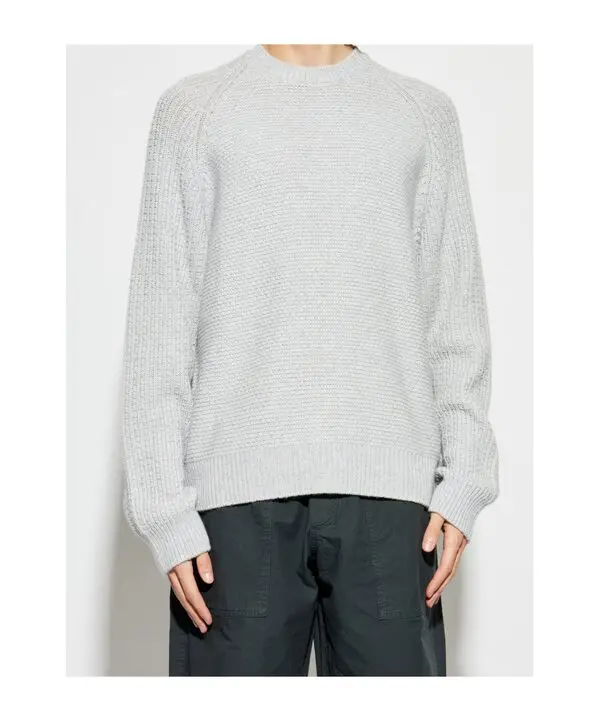Palm Angels Curved Logo Knitted Jumper - Grey