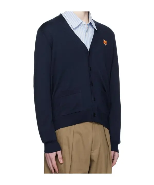 Maison Kitsuné V-neck Cardigan With Graphic Detail