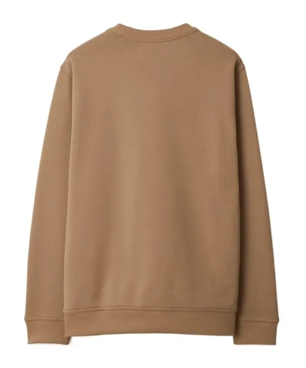 Burberry Crewneck Long Sleeve Hoodie With Contrast Logo - Camel