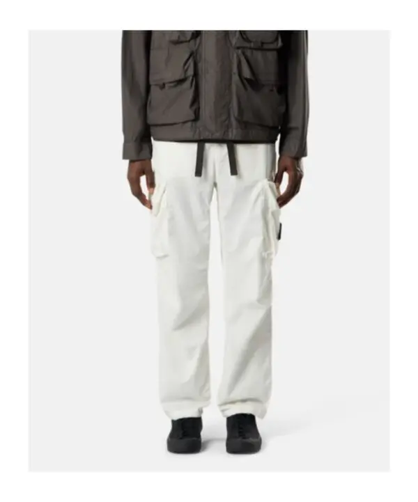 Stone Island Loose-fit Cargo Trousers With Adjustable Waistband - Ivory