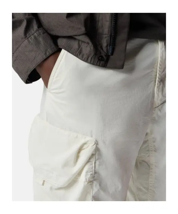 Stone Island Loose-fit Cargo Trousers With Adjustable Waistband - Ivory