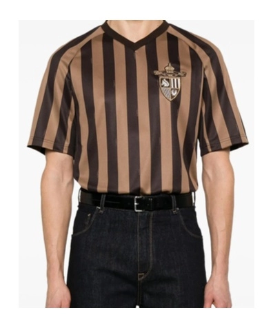 Fendi V-neck Striped T-shirt - No